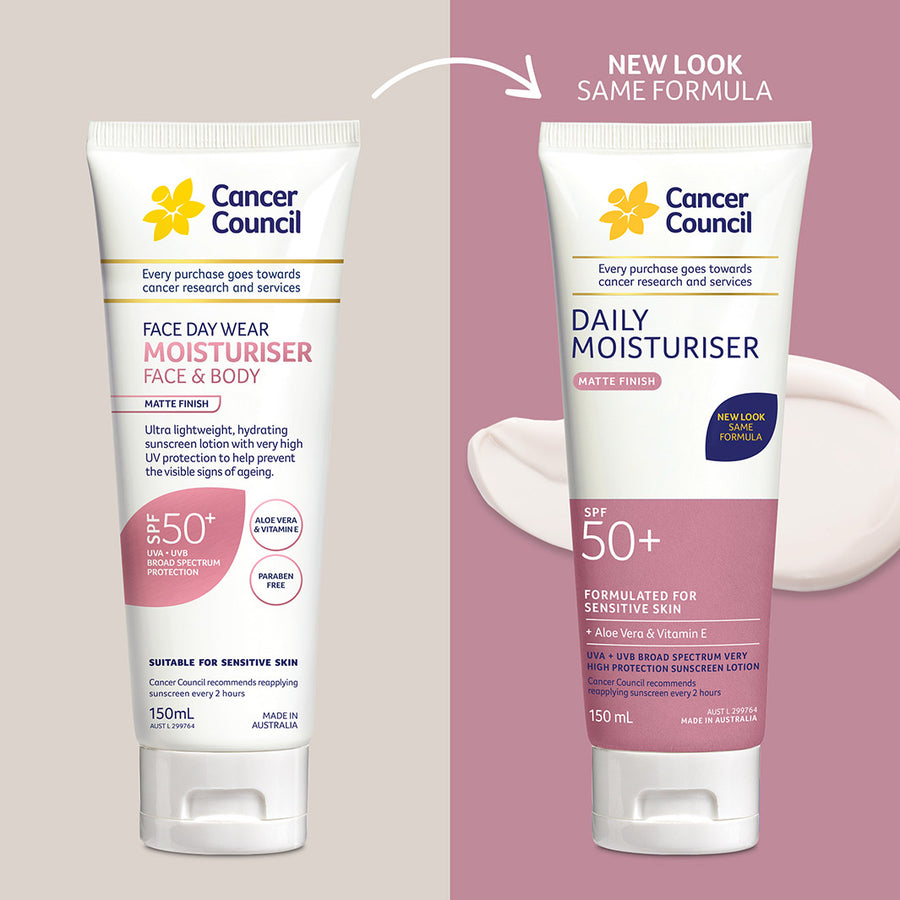 Daily Moisturiser Matte SPF50+ 150ml – Cancer Council Shop