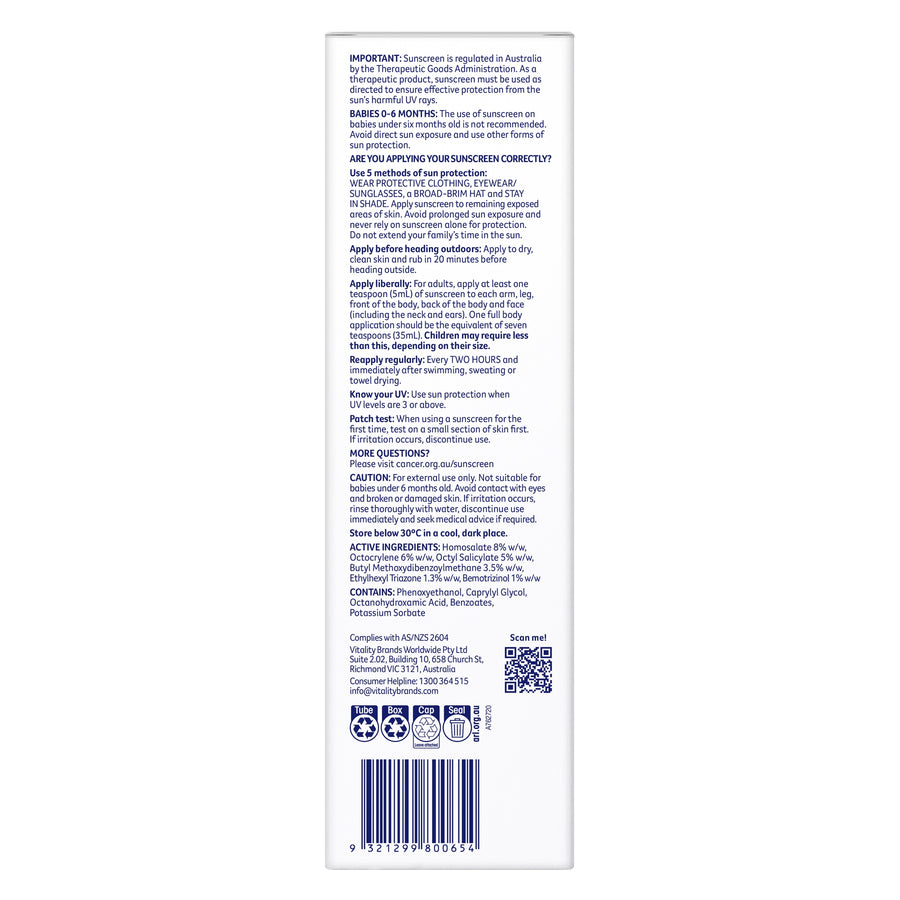 Ultra Sensitive Kids Sunscreen SPF50+ 150ml – Cancer Council Shop