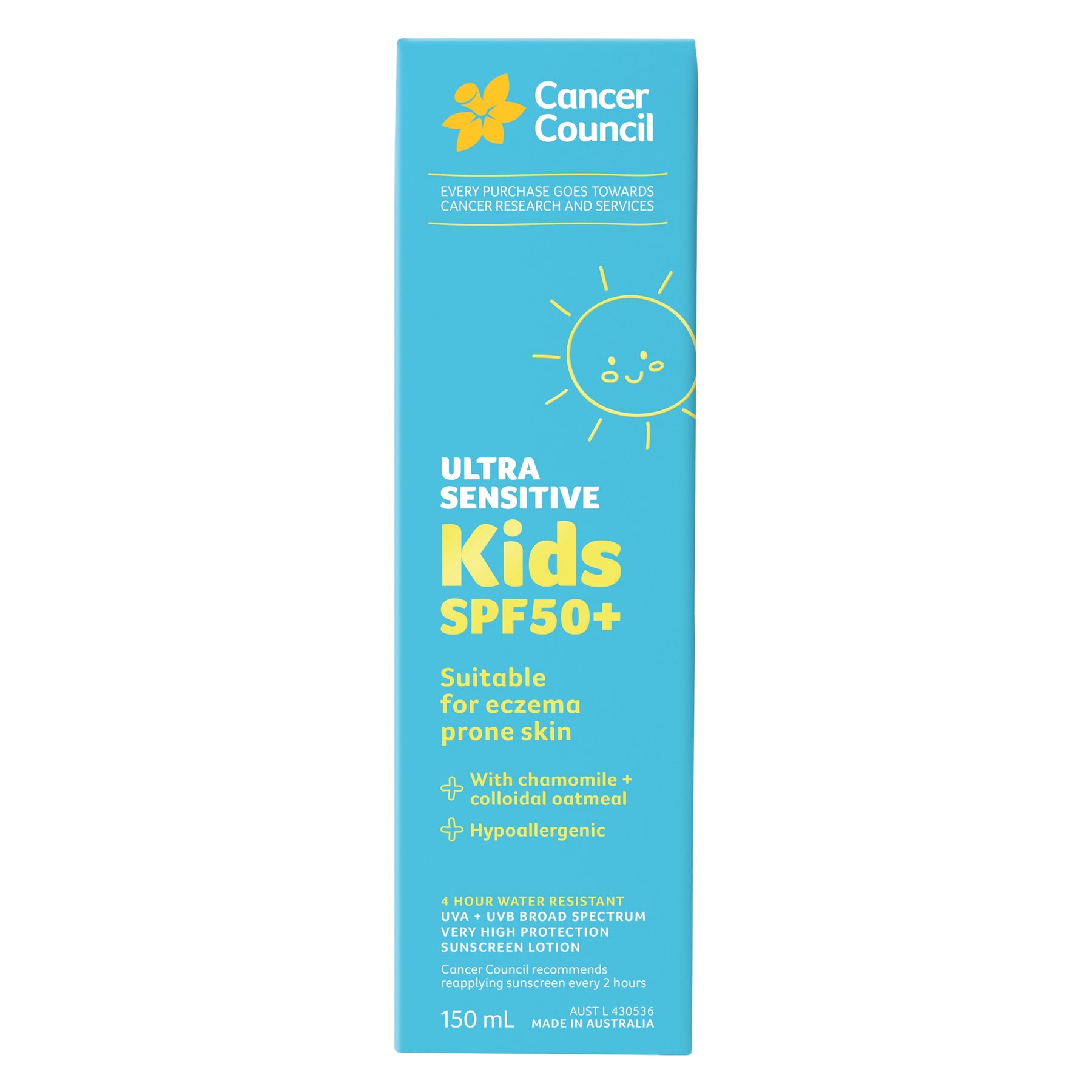 Ultra Sensitive Kids Sunscreen SPF50+ 150ml – Cancer Council Shop