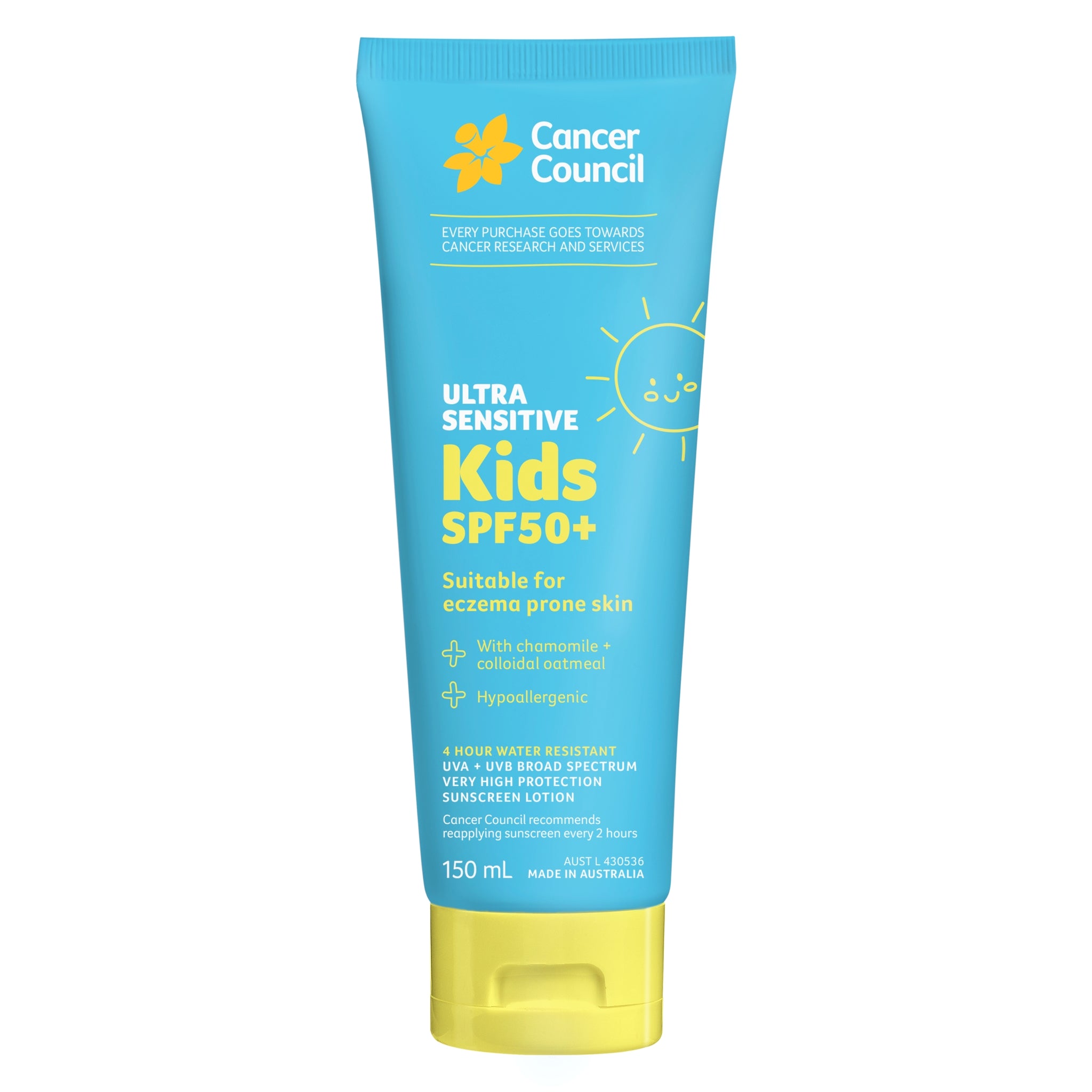 Ultra Sensitive Kids Sunscreen SPF50+ 150ml – Cancer Council Shop