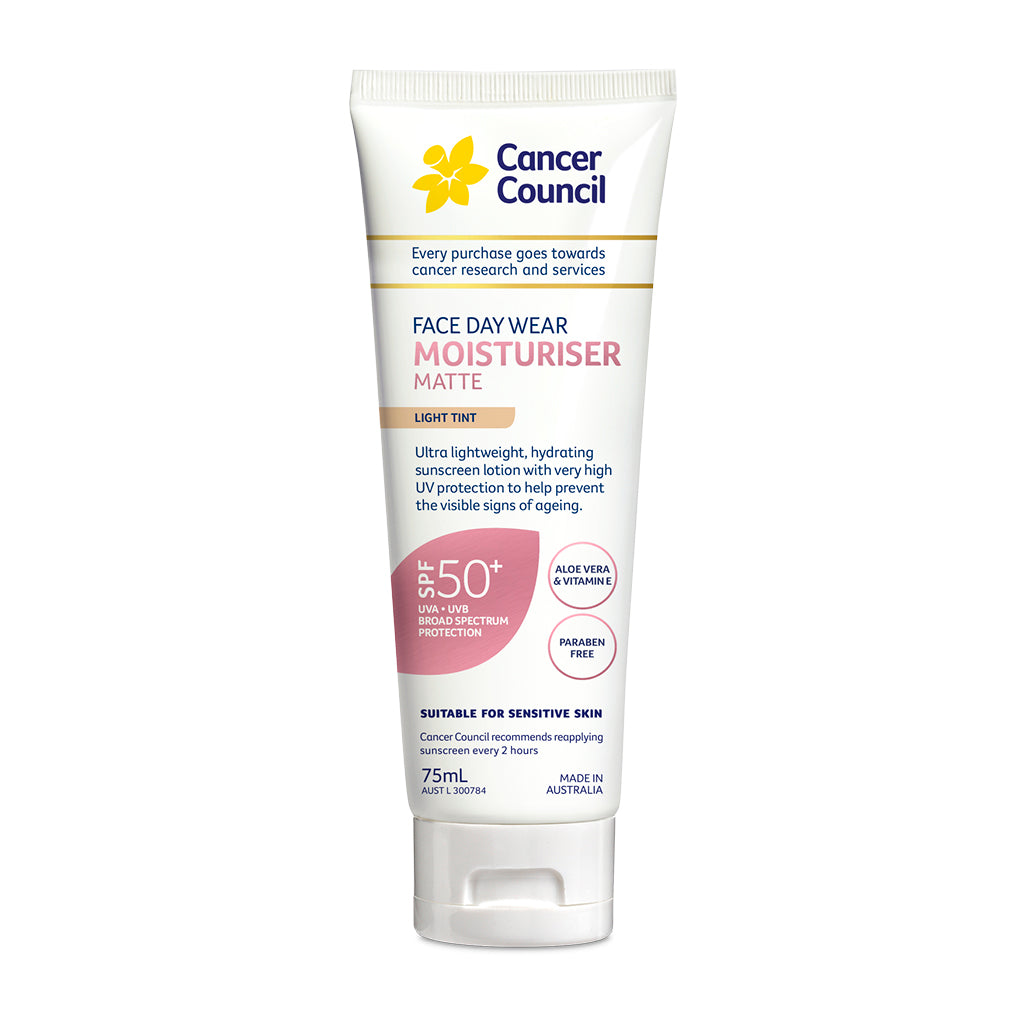 Face Day Wear Moisturiser Matte SPF50+ Light Tint 75ml – Cancer Council ...