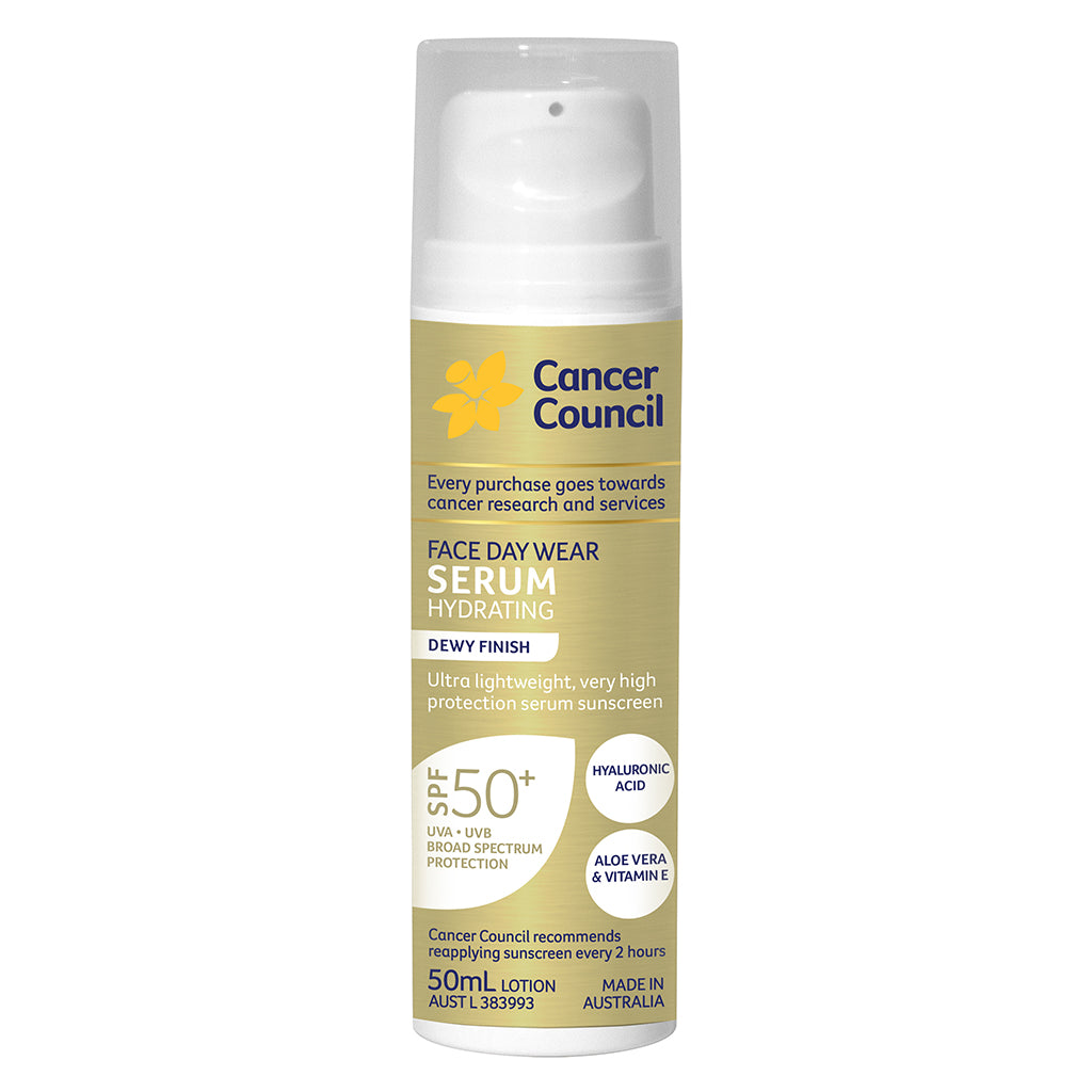 Face Day Wear Serum Hydrating SPF50+ 50ml – Cancer Council Shop