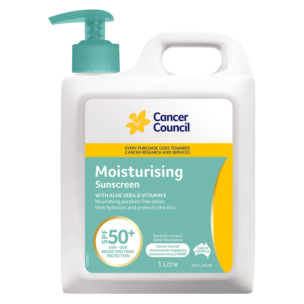 Moisturising Sunscreen SPF50+ 1L – Cancer Council Shop